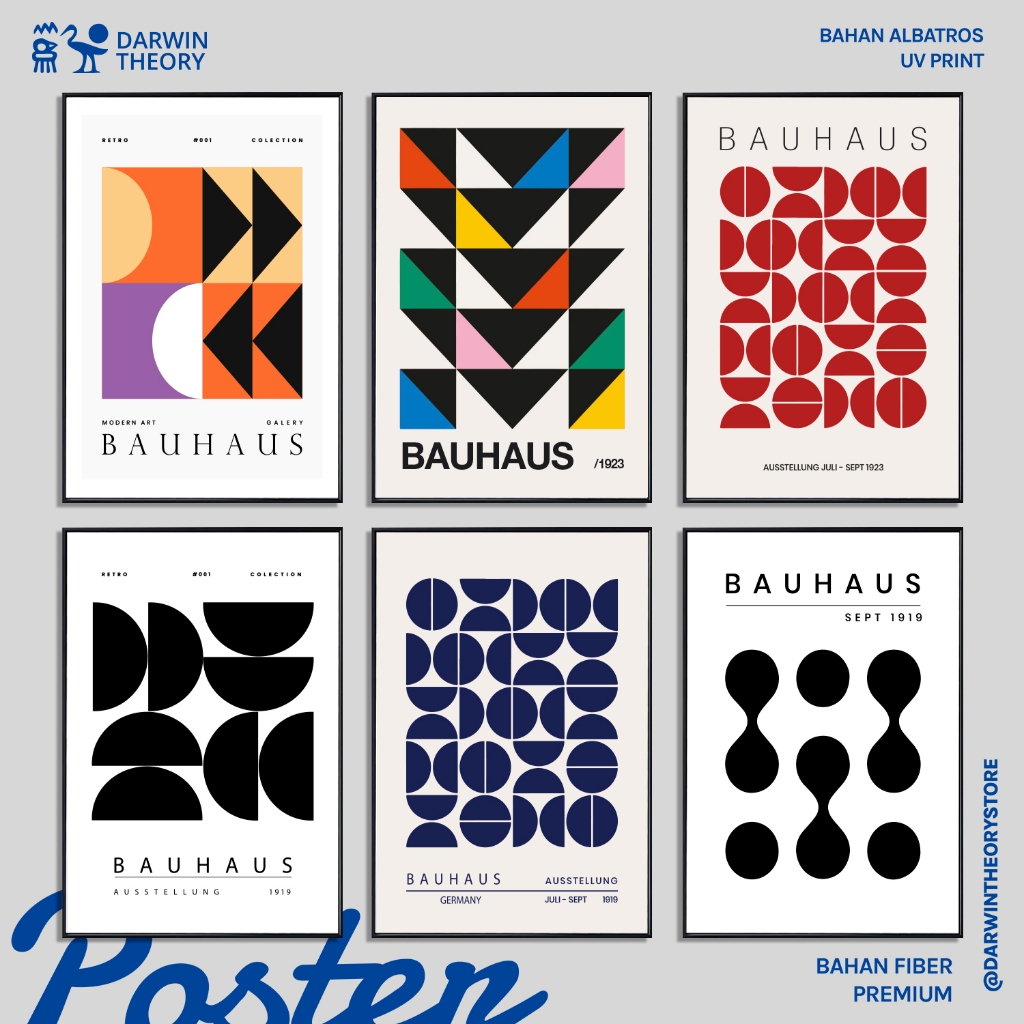 Jual Poster Hiasan Dinding BAUHAUS VARIAN BUNDLE - Frameblock aesthetic ...