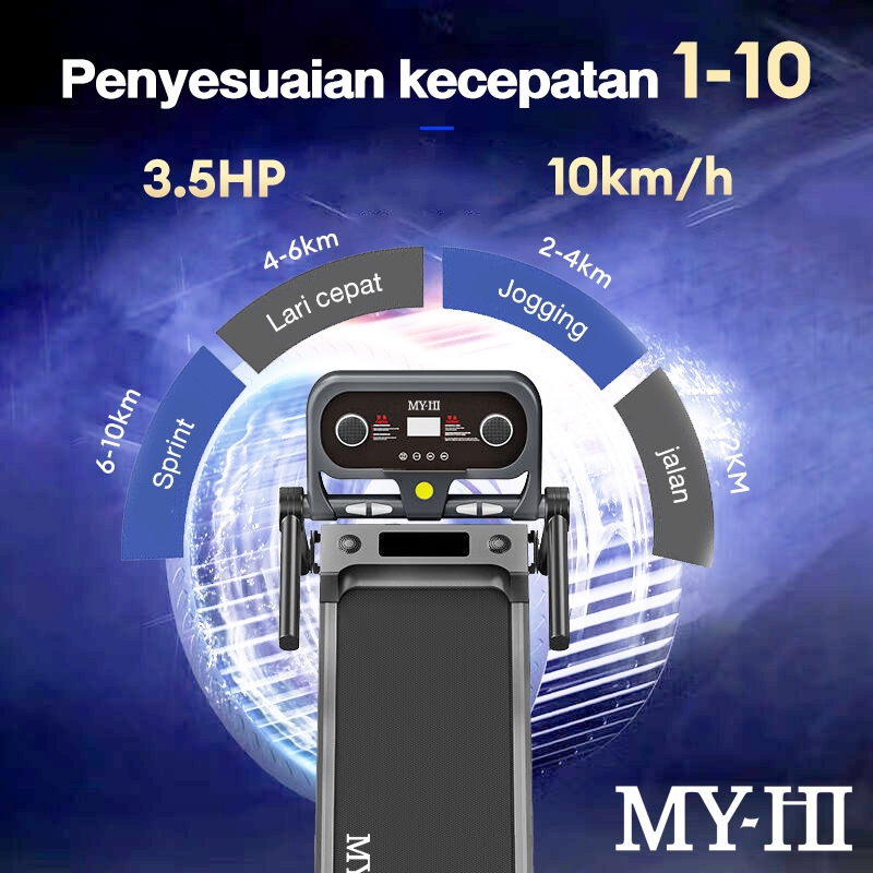 Jual MY-HI Treadmill electric low watt M10 BB 260kg Treadmill Portable ...