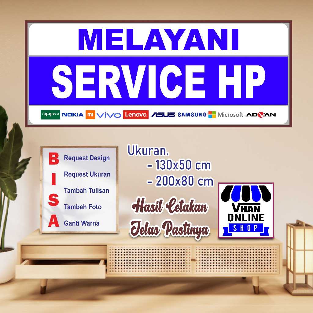 Jual Cetak Spanduk Banner Plang Tulisan Service HP Keren | Shopee Indonesia