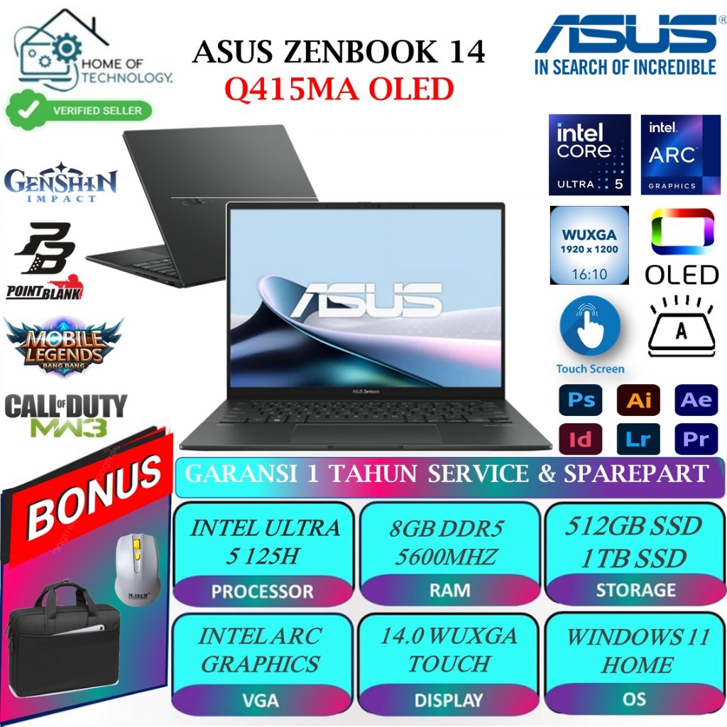 Jual PROMO ASUS ZENBOOK 14 Q425MA INTEL ULTRA 7 155H 16GB DDR5 2TB SSD ...