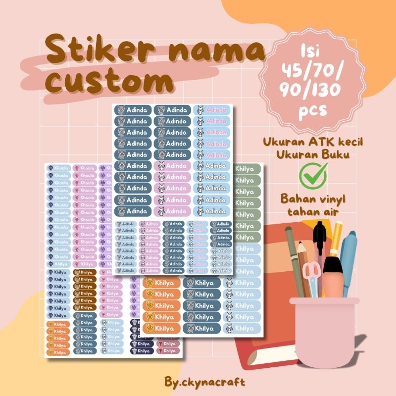Jual stiker/label nama custom | Shopee Indonesia