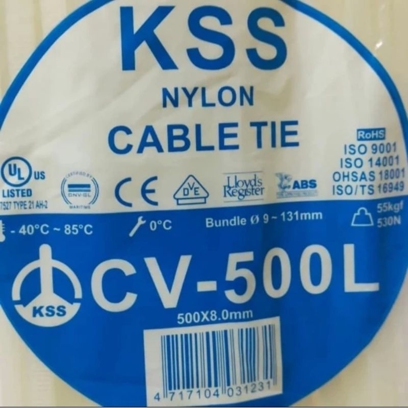 Jual Kabel Ties KSS CV500 Nylon Cable Tie 500x8mm CV-500L 1 Pack isi ...