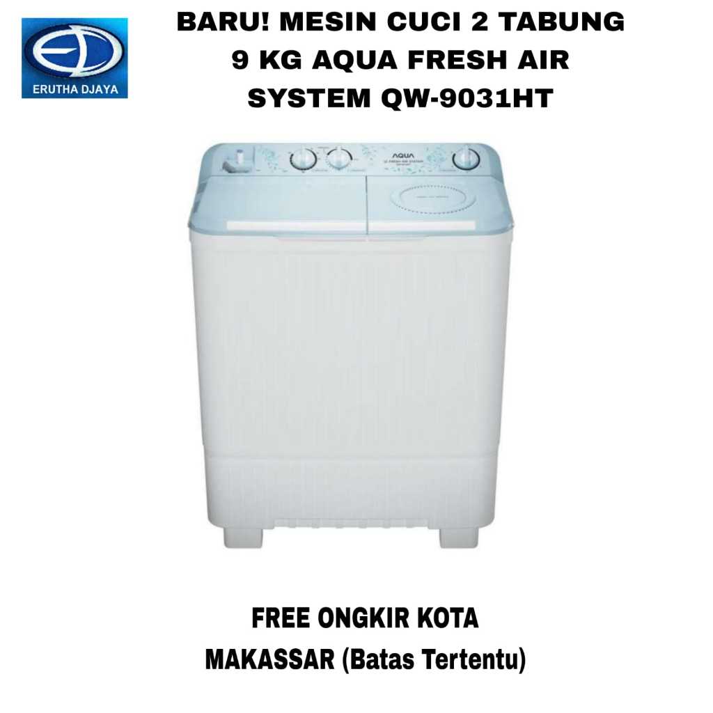 Jual MESIN CUCI 2 TABUNG 9 KG AQUA FRESH AIR SYSTEM QW9031HT | Shopee ...