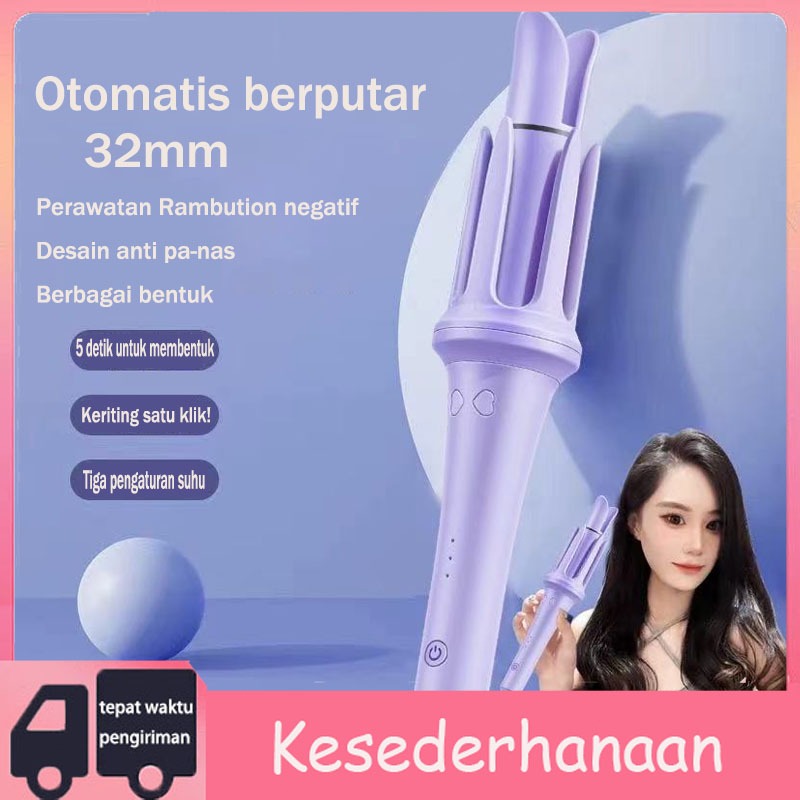 Jual Catokan Rambut Ceramics 32mm Catokan Curly Otomatis Curly Rambut Curling Iron Ion negatif ...