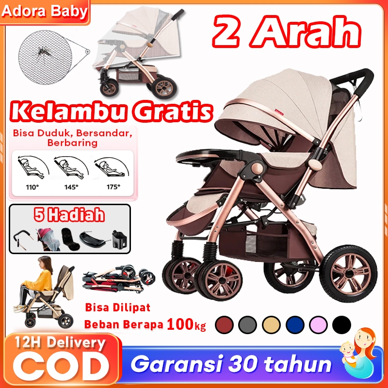 [Garansi 30 Tahun] BEIGE Stroller Bayi Lipat Travelling stroller baby 2 ...