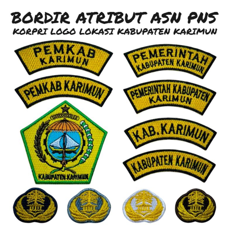 Jual BORDIR ATRIBUT INSTANSI PERLENGKAPAN SERAGAM ASN PNS KORPRI ...