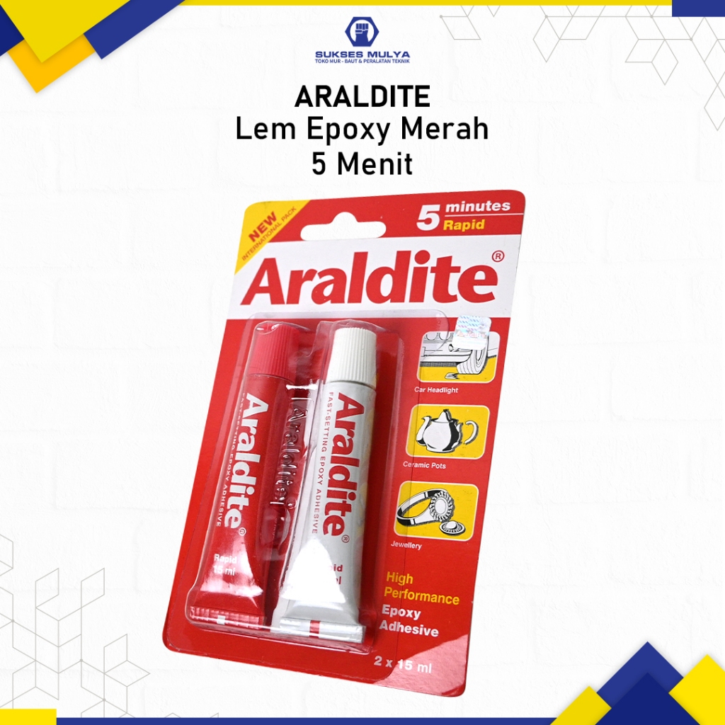 Jual Araldite Merah Lem Epoxy Bening 5 Menit 2x15ml | Shopee Indonesia