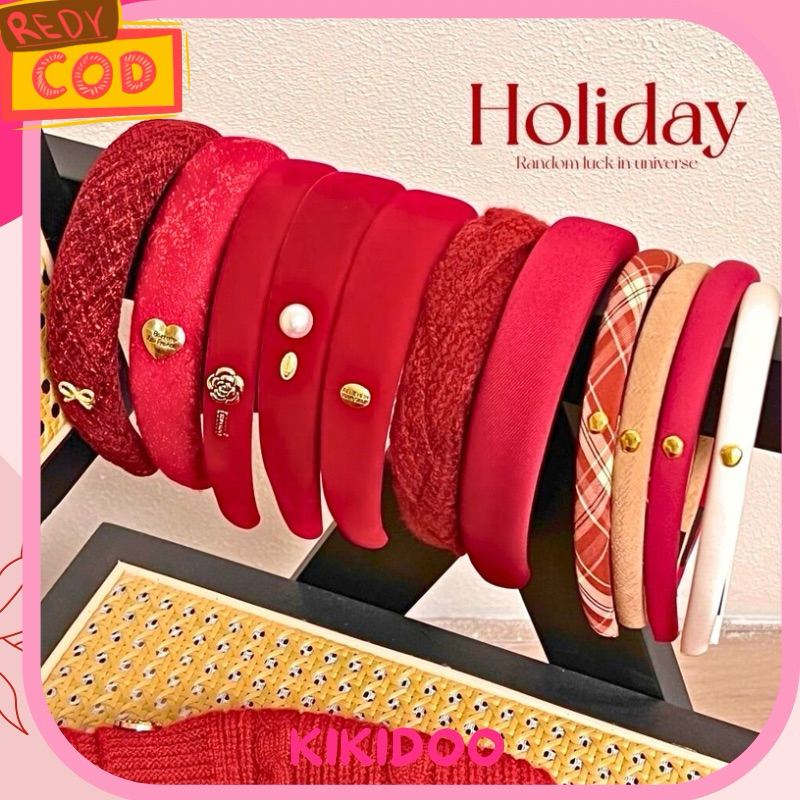 Jual Kikidoo Bando Korea Warna Merah Marron Bando Imlek Hair Headband ...