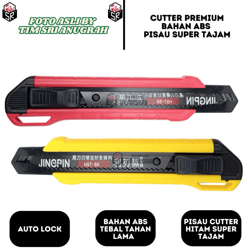 Jual Cutter Besar L500 Bahan ABS PREMIUM Mata Pisau HITAM Kater Karter ...