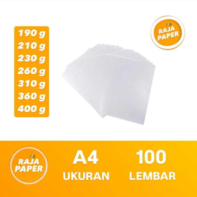 Jual Kertas Art Carton Ukuran A4 100 Lembar 190 210 230 260 310 360 400 ...