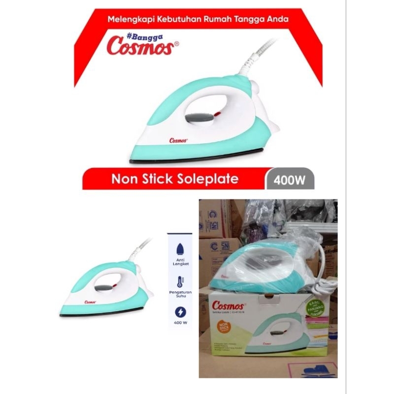 Jual Setrika Cosmos Non Stick Soleplate 400W | Shopee Indonesia