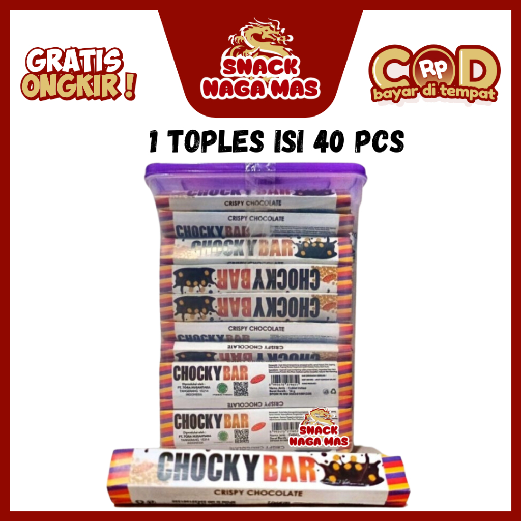 Jual CHOCKY BAR CRISPY COKLAT CHOCOLATE [1 TOPLES ISI 40 PCS] | Shopee Indonesia