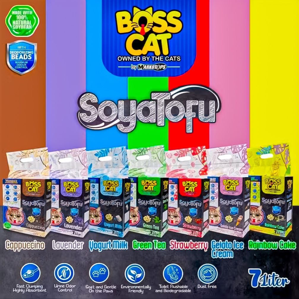 Jual PASIR BOSSCAT TOFU SOYA 7 LITER/PASIR KUCING | Shopee Indonesia