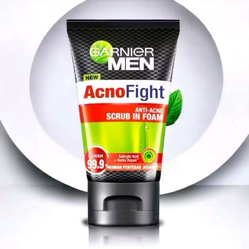 Jual Garnier Men Acno Fight Anti Acne Scrub In Foam Cleanser 100 ML | Shopee Indonesia