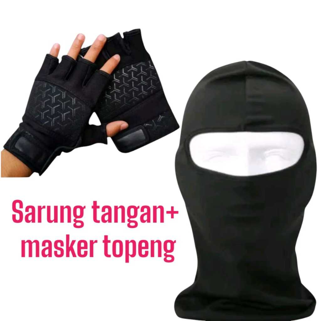 Jual Paket Motoran Masker Ninja dan Sarung Tangan Motor Pria Dewasa ...