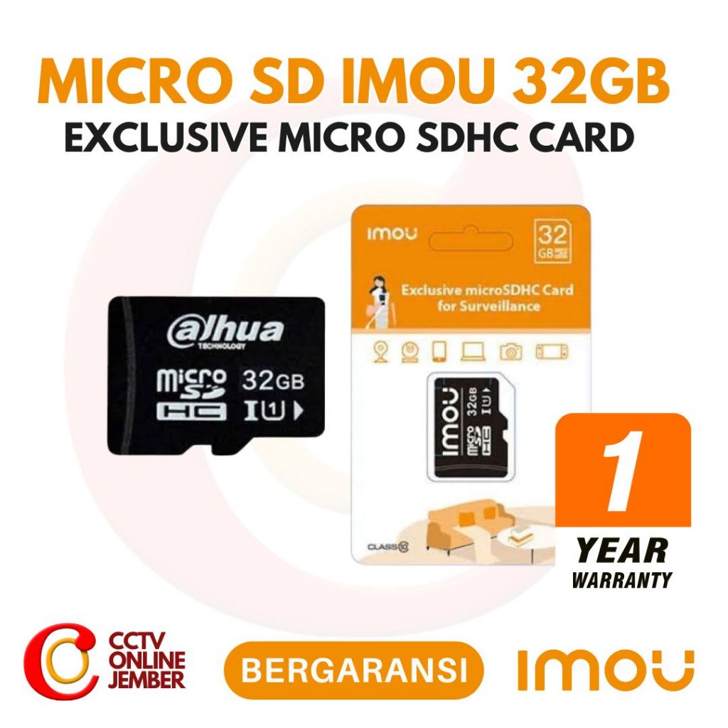 Jual MICRO SD IMOU 32GB EXCLUSIVE MEMORY SDHC For Surveillance Garansi Resmi 1 Tahun | Shopee ...