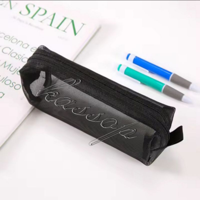 Jual Tas Pena Portabel Kotak Pensil Jaring Transparan Sederhana Tas ...