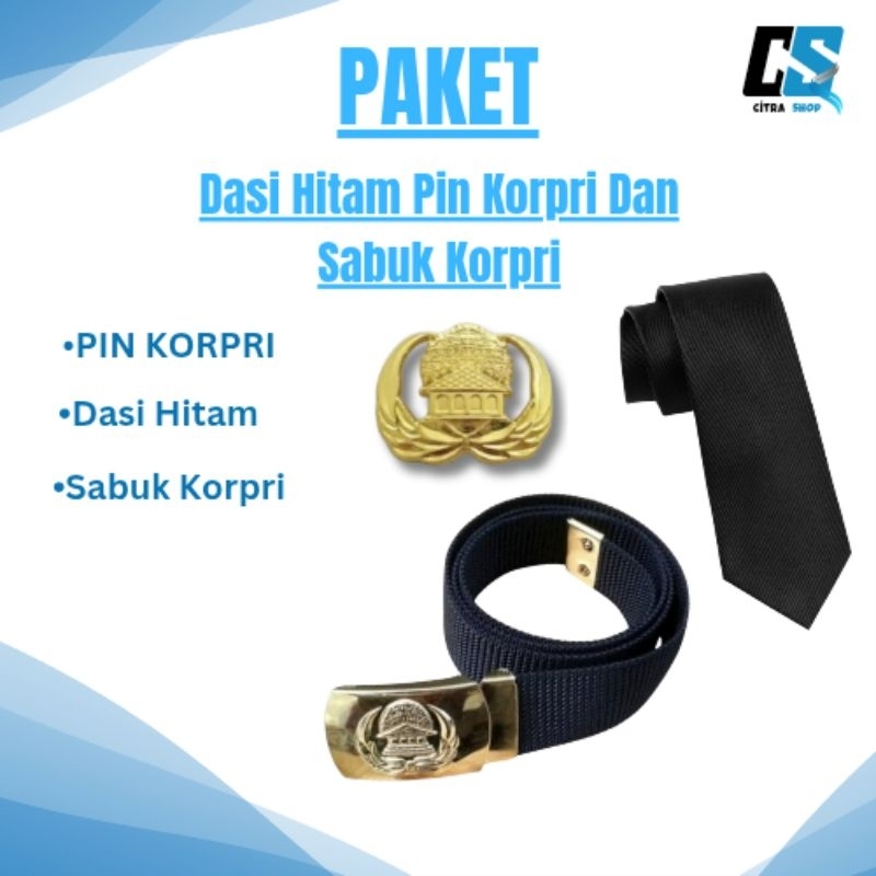 Jual Paket ASN PNS PPPK (Dasi Hitam Pin Korpri Dan Sabuk) | Shopee ...