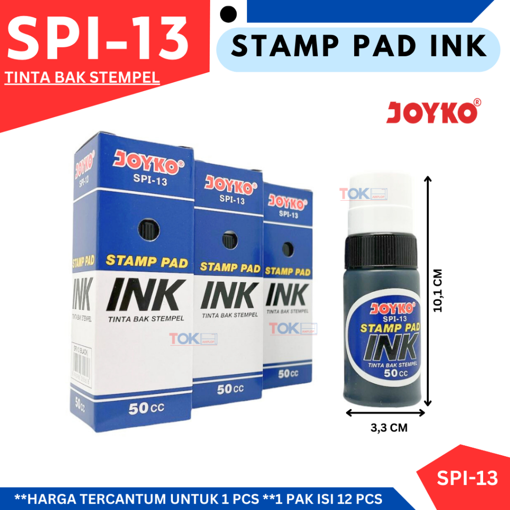Jual Stamp Pad INK HITAM / Refill Tinta STEMPEL JOYKO SPI-13 | Shopee Indonesia