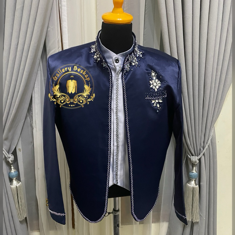 Jual Beskap pengantin jawa/ beskap solo warna navy | Shopee Indonesia