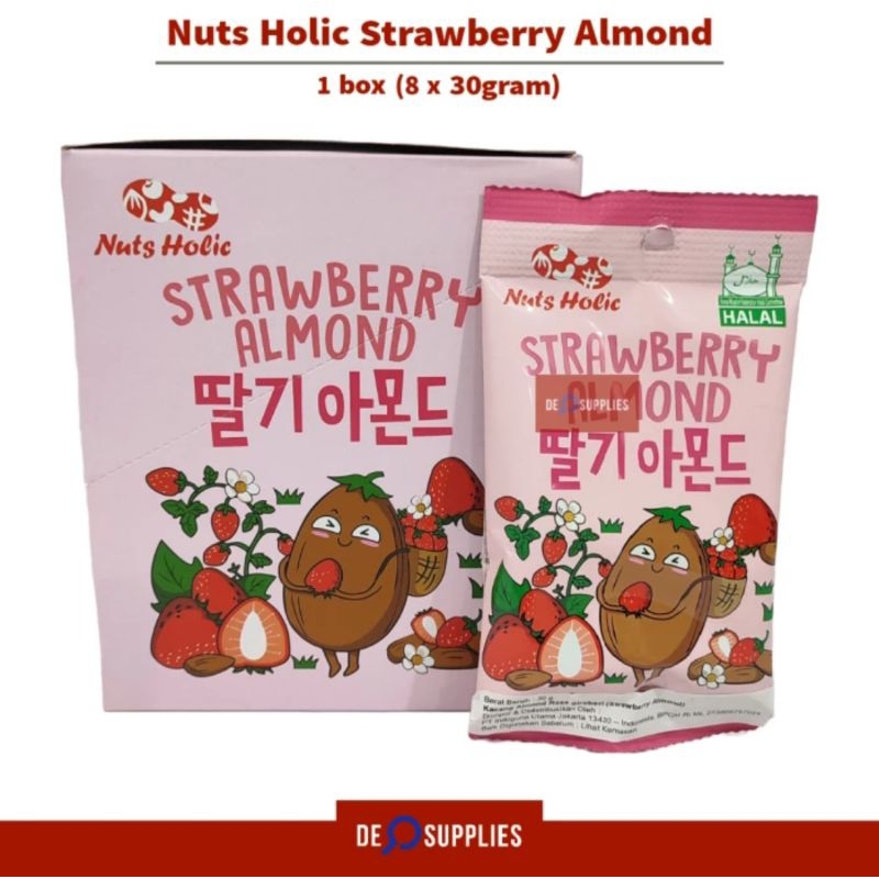 Jual Nuts Holic Strawberry Almond 1 box (8pcs x 30gr) - Kacang Almond ...