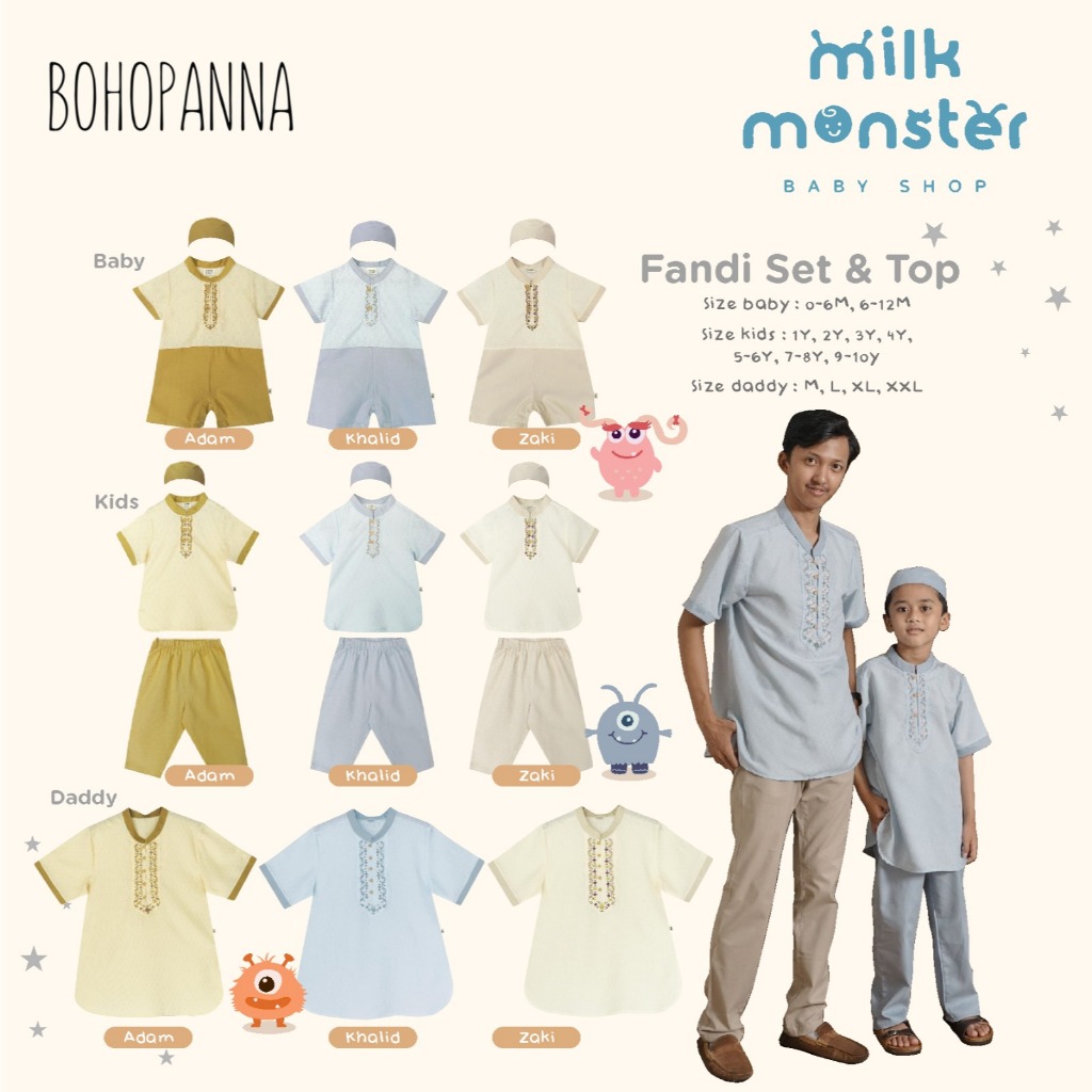 Jual Bohopanna Fandi Set & Top / Baju Koko Set / Pakaian Muslim Laki ...