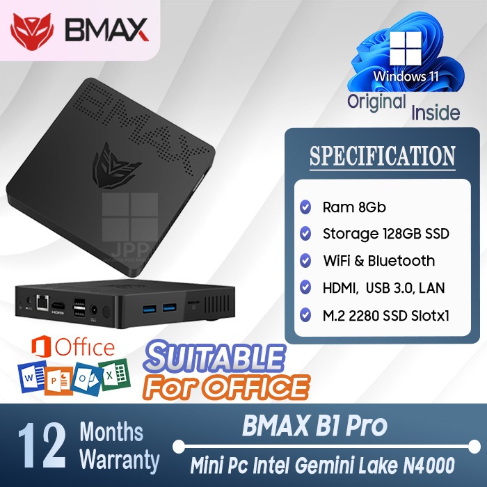 Jual Mini PC BMax B1 Pro 2023 8/128GB Value Mini PC With Max Function Expandable Storage ...