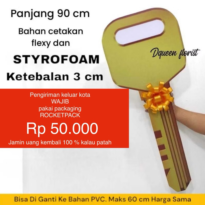 Jual Kunci Rumah simbolis bahan styrofoam custom design Kunci simbolis ...