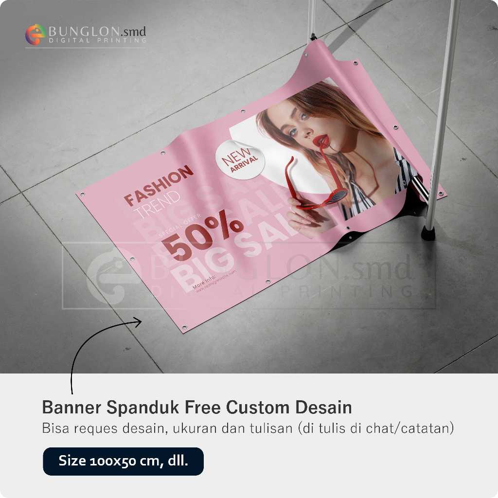 Jual PRINT CETAK SPANDUK BANNER FASHION FREE DESAIN | Shopee Indonesia