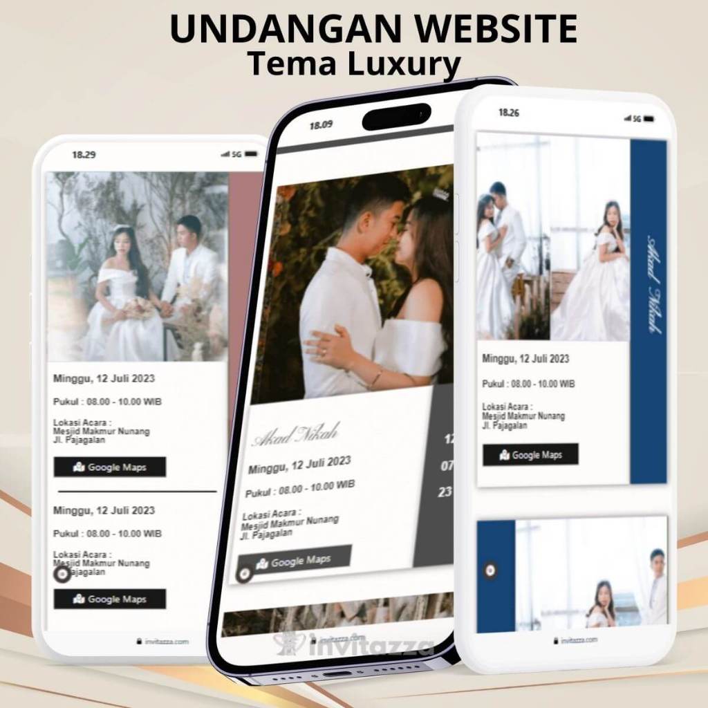 Jual Undangan Digital Website Pernikahan Luxury Undangan Online Wedding ...