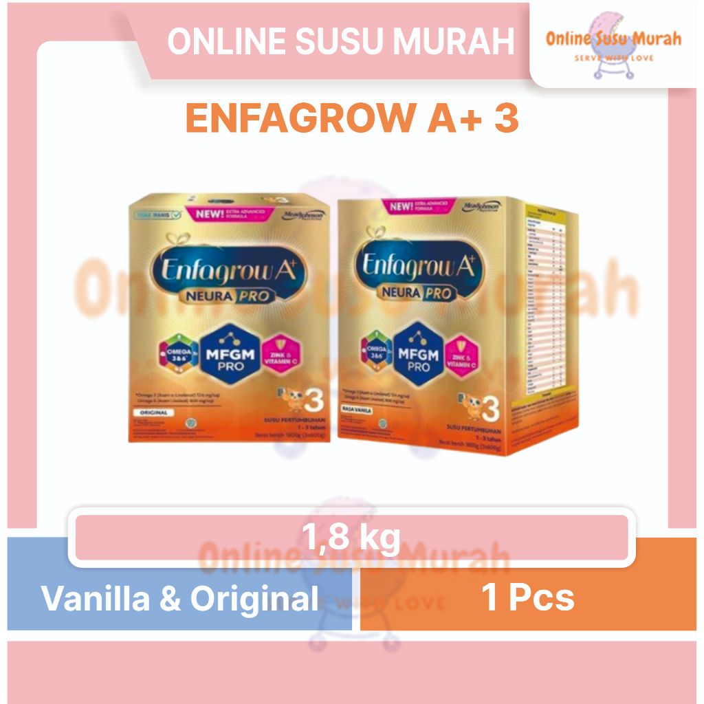 Jual ENFAGROW A+3 1800GR ORIGINAL VANILA TAHAP A 3 USIA 1-3 TAHUN A+ 3 ...
