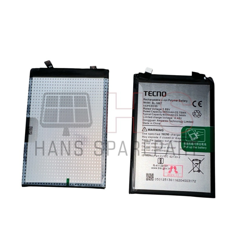 Jual BL-58ET BATERAI TECNO POVA 5 / LH7N - ORIGINAL | Shopee Indonesia