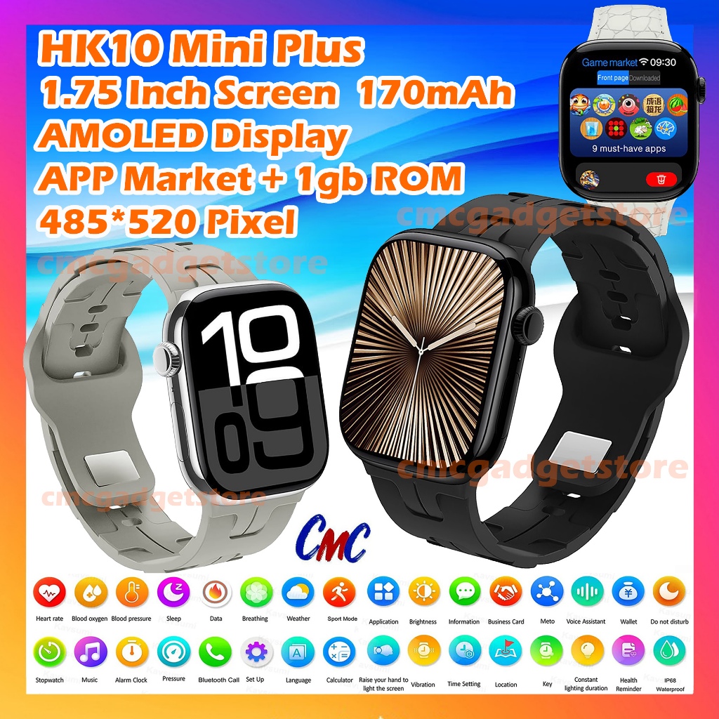 Jual HK10 Mini Plus HK9 Smartwatch 1.75 Inch LTPO AMOLED Display 41mm ...