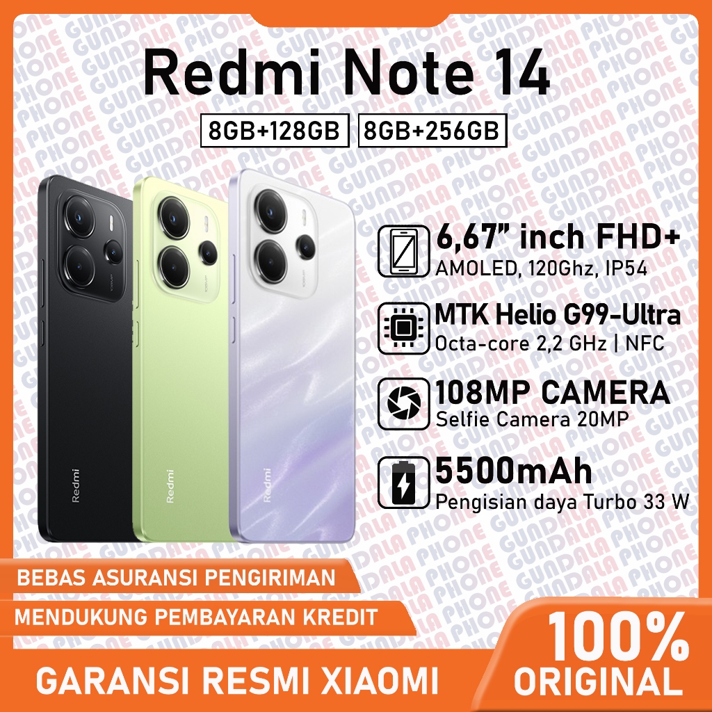 Jual Xiaomi Redmi Note 14 8/128GB 8/256GB - Garansi resmi | Shopee ...