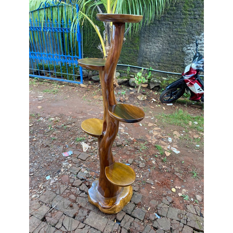 Jual rak bunga rak bunga kayu trembesi rak minimalis tatakan bunga ...