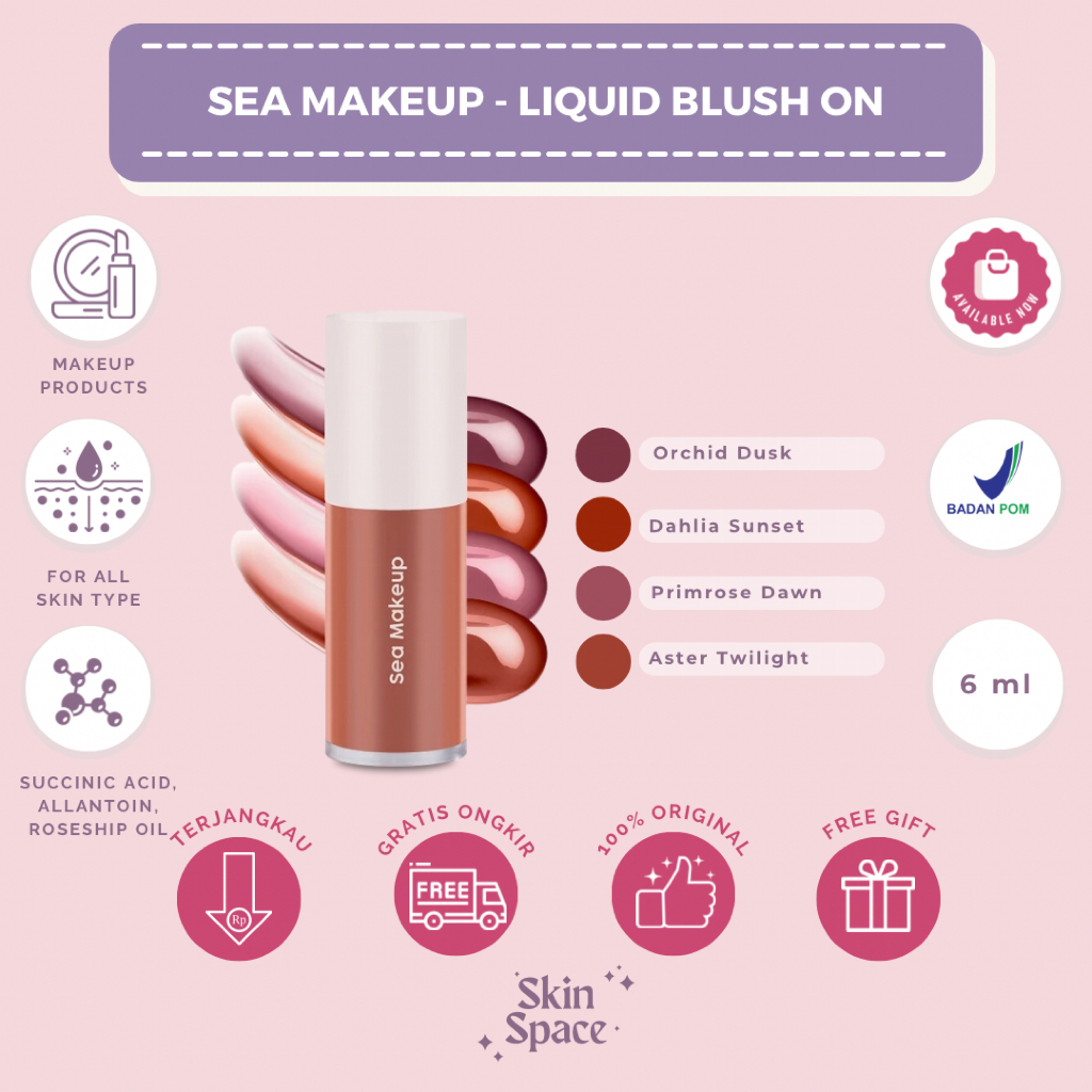 Jual SEA MAKEUP Vibrant Flushed Liquid Blush On Cair / Perona Pipi ...