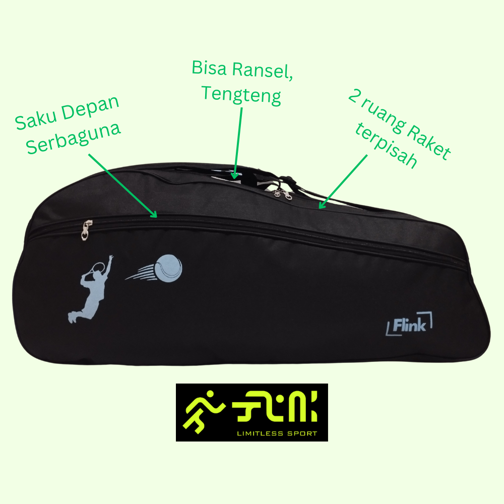Jual Flink Tas Raket Tenis 2R Bisa 4 raket Ransel Tengteng | Shopee ...