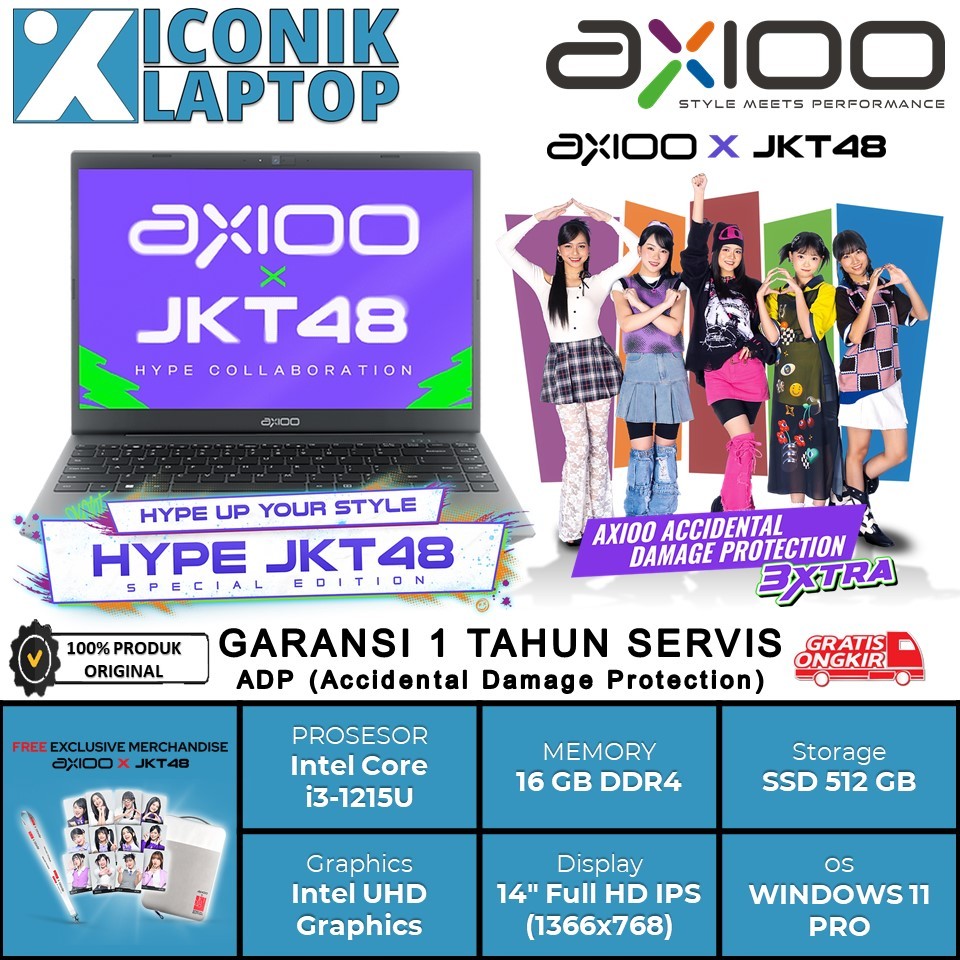 Jual Laptop Axioo Special EDITION JKT48 Intel Core i3 Gen 12 Ram 16 GB ...