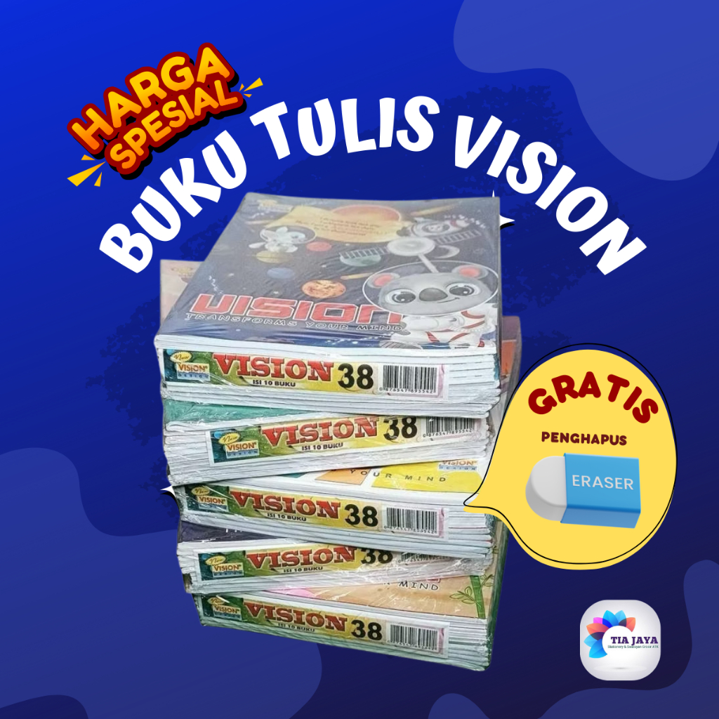 Jual Buku tulis 38 lembar vision type super logos perpack isi 10 buah ...