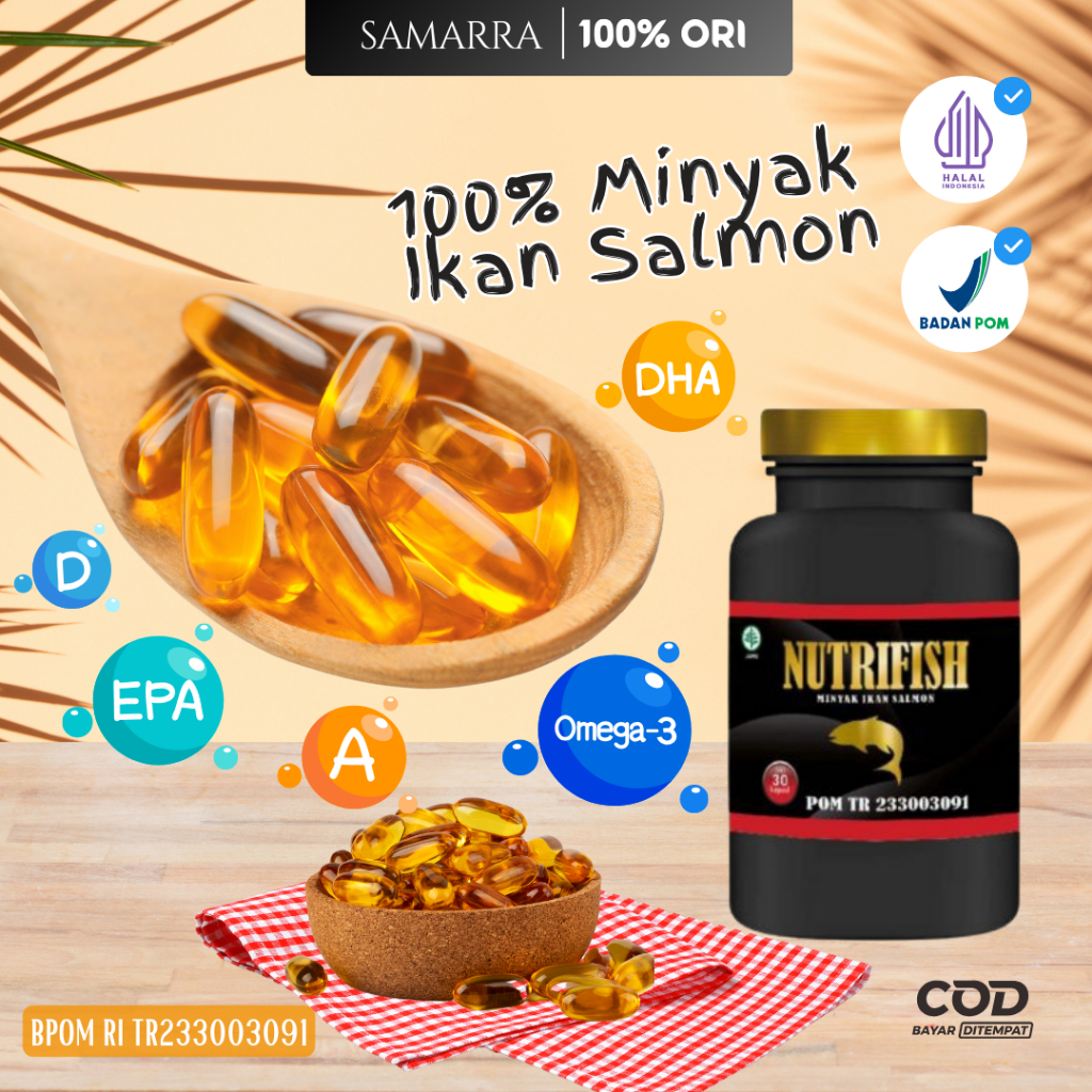 Jual Nutrifish Oil Suplemen Minyak Ikan Salmon dengan Omega-3 DHA EPA ...