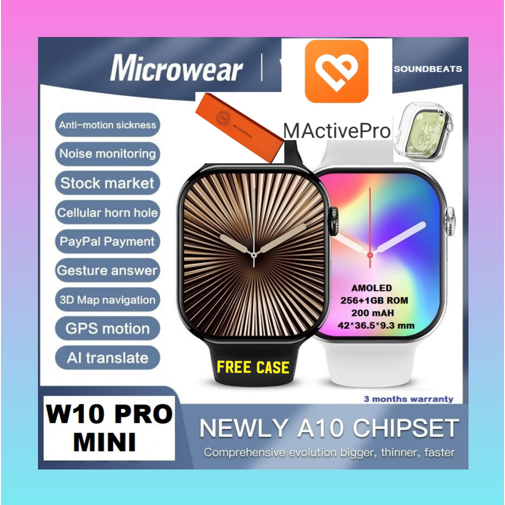 Jual Microwear W10 Pro Mini Smartwatch AMOLED 42mm 1.85 inch 4GB IP 68 ...
