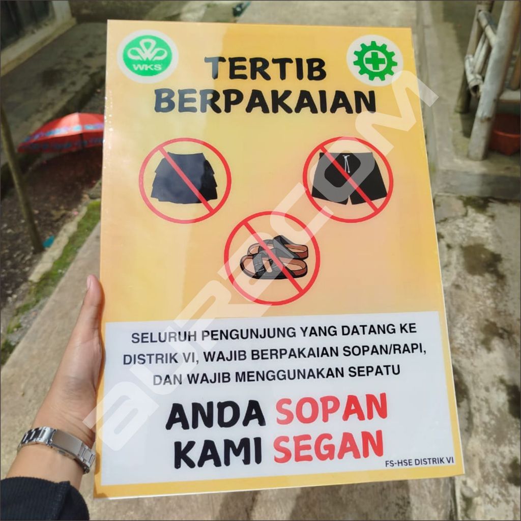 Jual PAPAN AKRILIK - TATA TERTIB BERPAKAIAN - FREE DESIGN - PESANAN ...