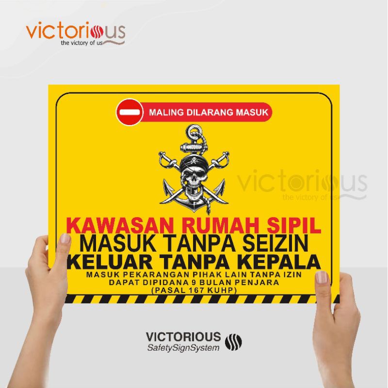 Jual Sticker Safety Sign Masuk Pekarangan Pihak Lain Tanpa Izin Dapat ...
