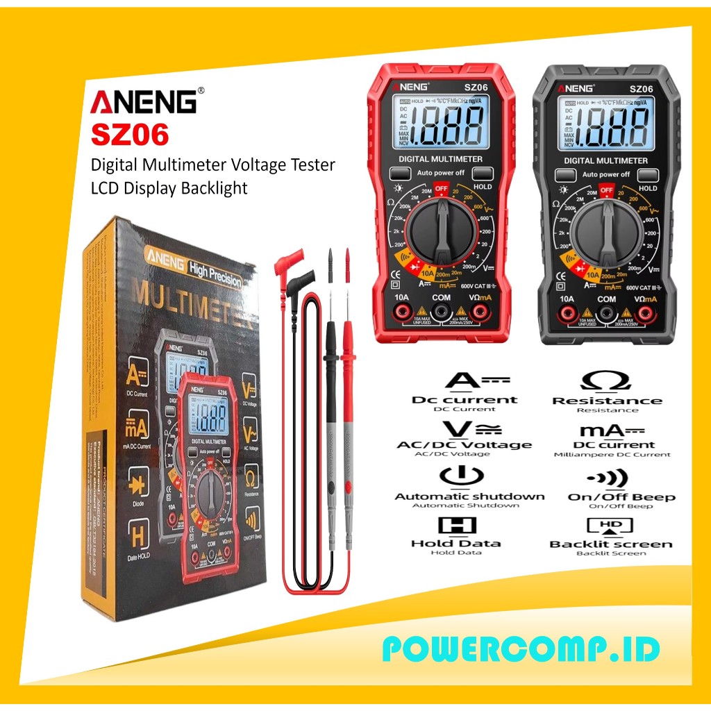Jual ANENG SZ06 Digital Multimeter Automatic Ammeter Votage AC/DC ...