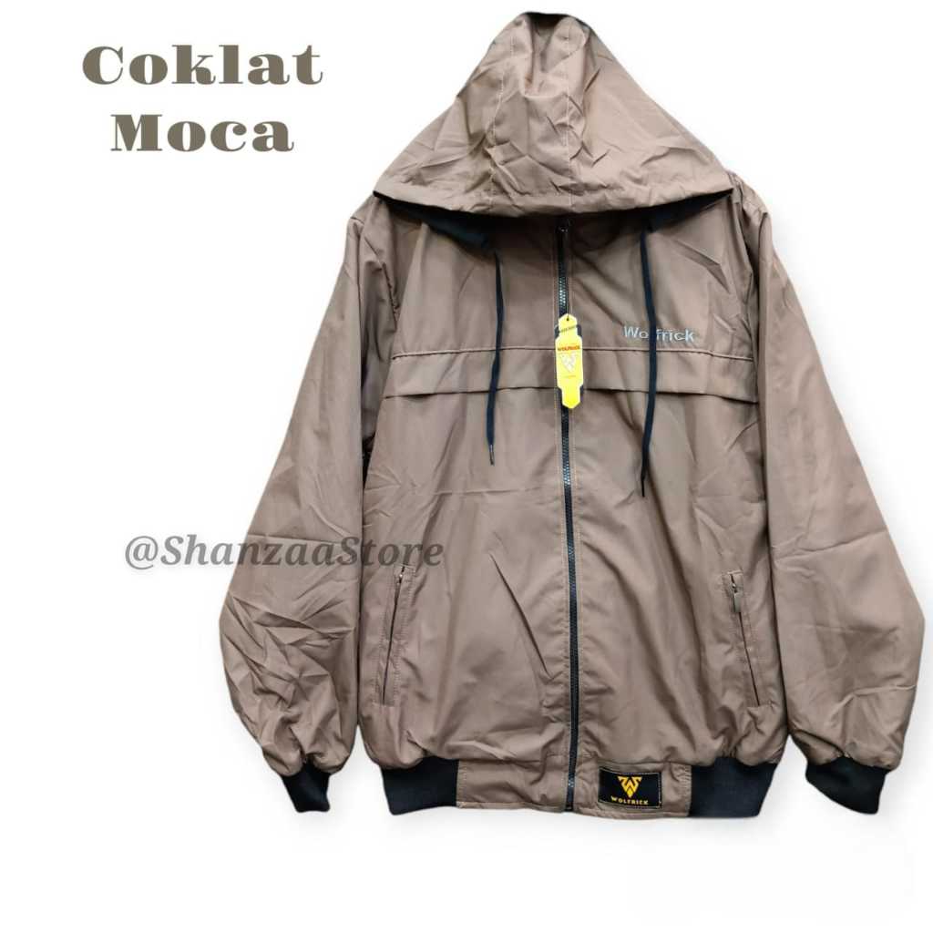 Jual JAKET PARASUT POLOS PRIA TERBARU WOLFRICK ORIGINAL/JAKET WATERPROF ...
