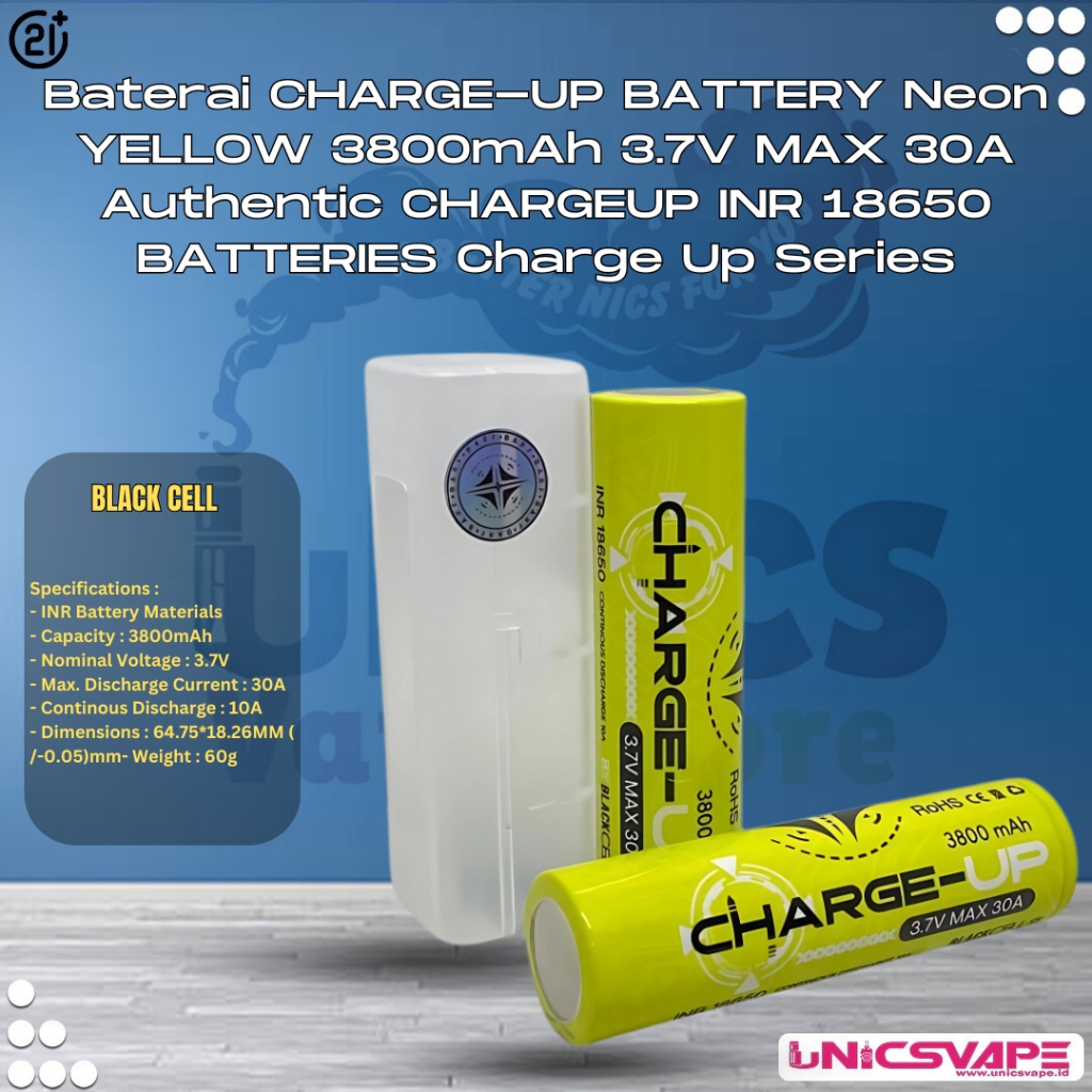 Jual Baterai CHARGE-UP BATTERY Neon YELLOW 3800mAh 3.7V MAX 30A ...