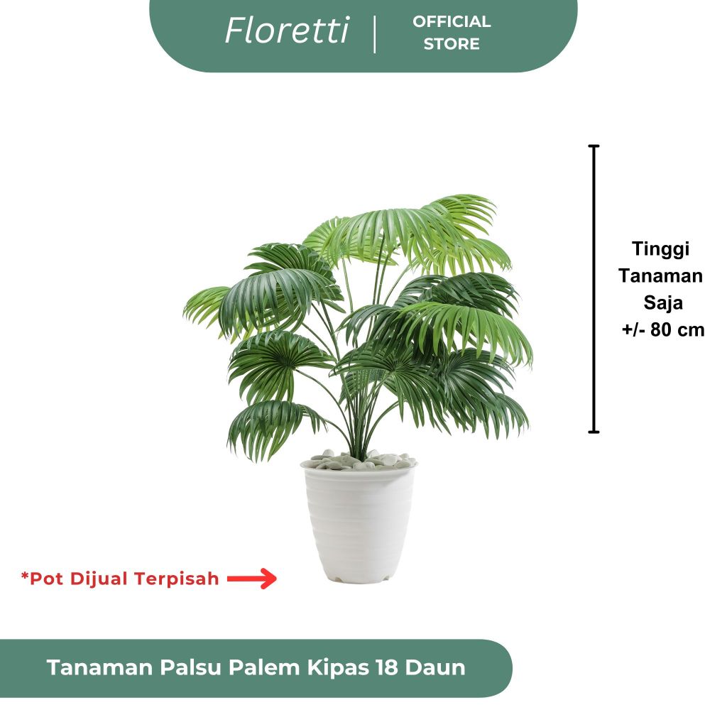 Jual Floretti Pohon Palem Kipas 18 Daun Cabang Artificial Tanaman Palsu ...