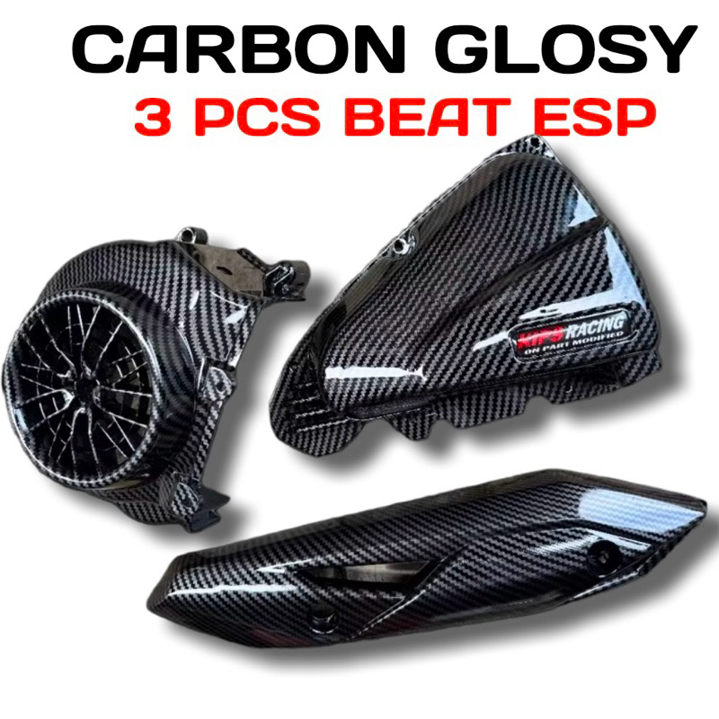 Jual PAKET CARBON BEAT FI 2016-2019 ESP 3PCS ️TAMENG KENALPOT + COVER ...