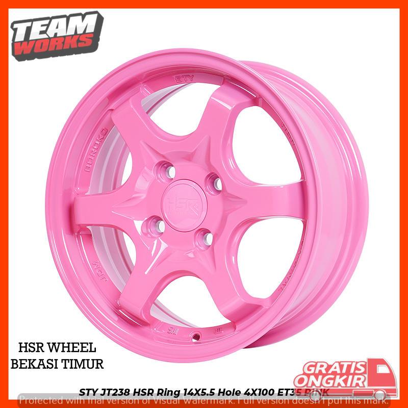 Jual VELG MOBIL RING14 WARNA PINK HSR STY R14 LEBAR55 PCD4X100 UNTUK WULLING AIR EV AYLA CALYA ...