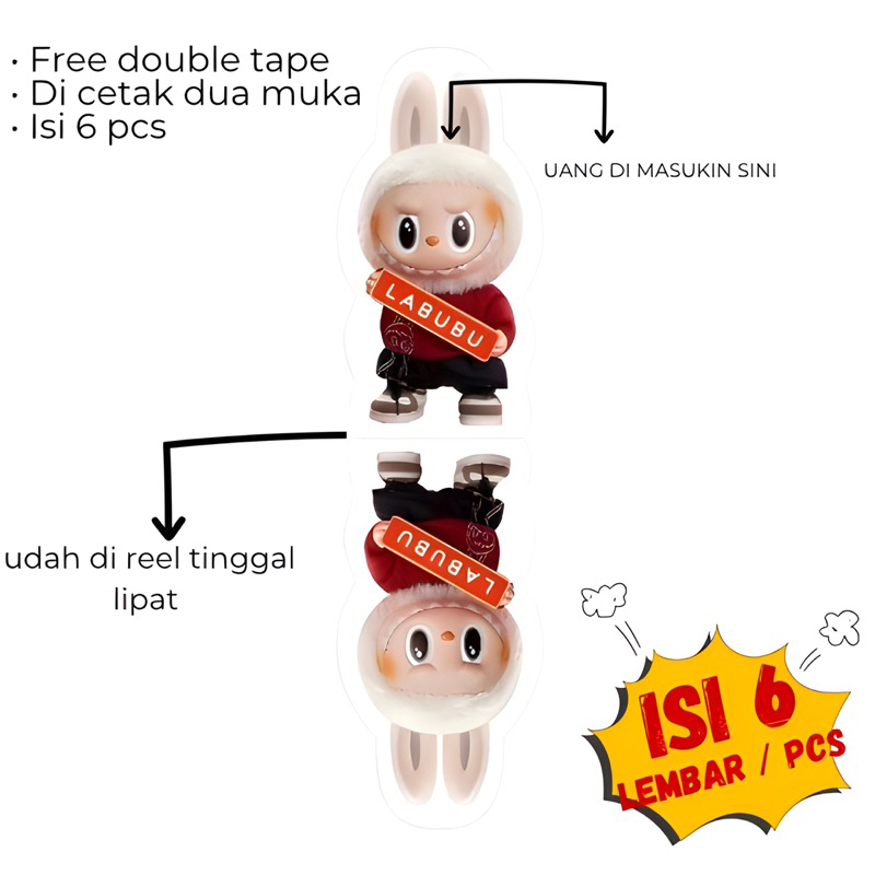 Jual Amplop Lebaran Labubu Viral Isi 6 Pcs Angpao Idul Fitri Amplop ...